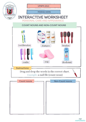 Count and Non-Count Nouns- Module 6006. Interactive worksheet ...