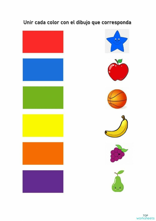 Los alimentos y sus colores. Ficha interactiva | TopWorksheets