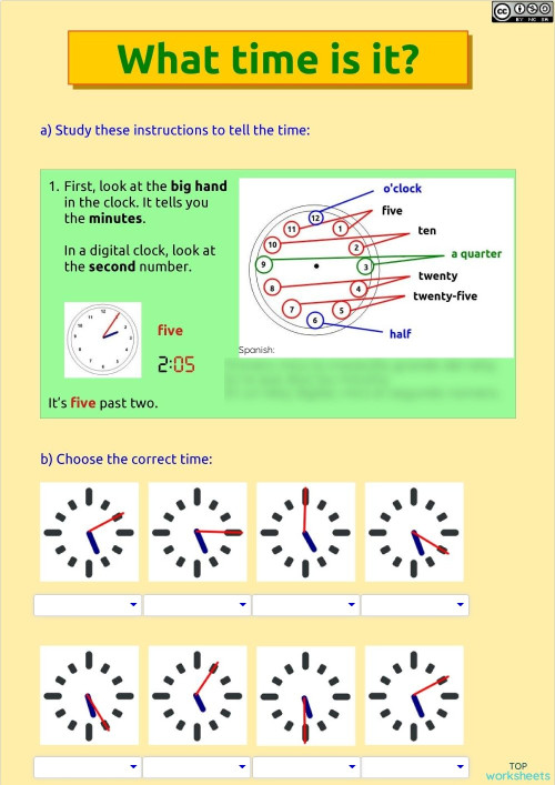 What time is it? Tutorial. Interactive worksheet | TopWorksheets