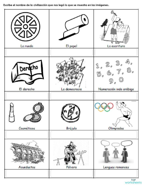 El legado del mundo antiguo. Ficha interactiva | TopWorksheets