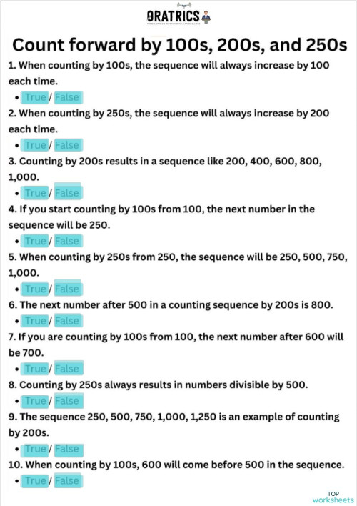 hundred ten one UU. Interactive worksheet | TopWorksheets