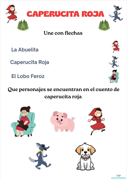 CAPERUCITA ROJA. Ficha interactiva | TopWorksheets