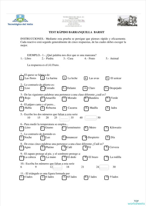 ACT 2: MODIFICACIONES. Ficha interactiva | TopWorksheets
