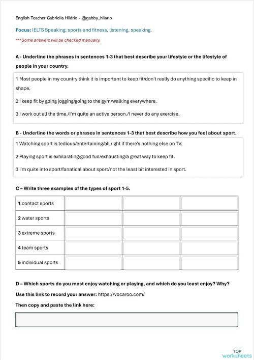 Speaking for IELTS 2 - Lesson 2.1. Interactive worksheet | TopWorksheets