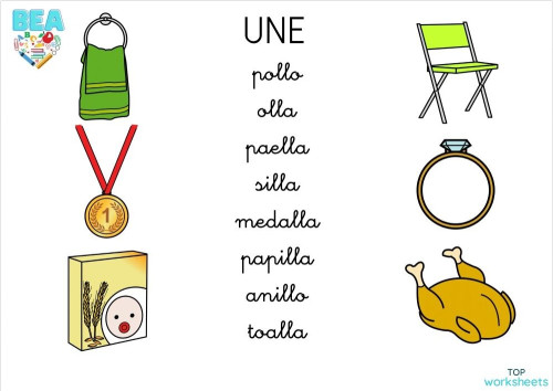 Unir palabras ll. Ficha interactiva | TopWorksheets