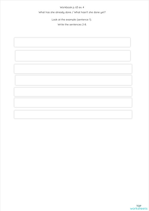 RL 4 Unit 4 Present perfect Workbook 63, 4. Interactive worksheet ...