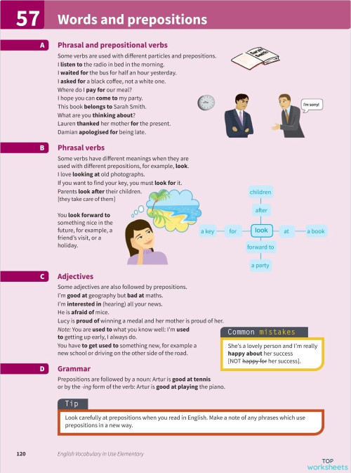 English Vocabulary in use Elementary part 6. Interactive worksheet ...