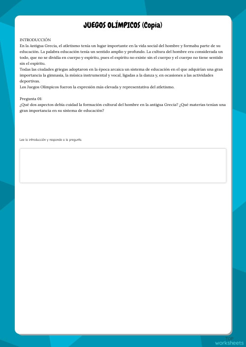 JUEGOS OLÍMPICOS (Copia). Ficha interactiva | TopWorksheets