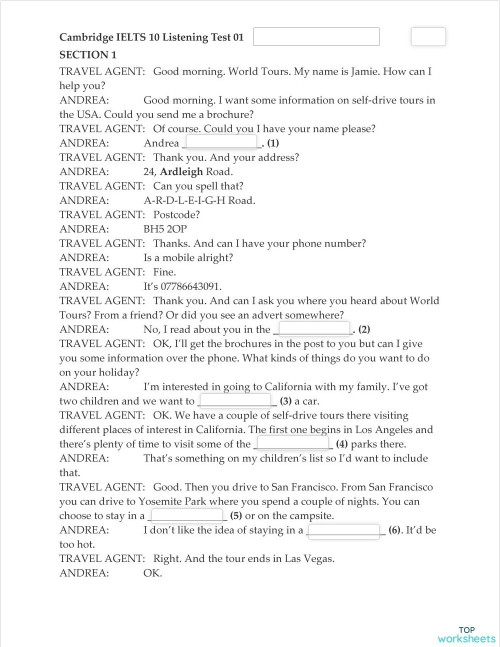 Listening: interactive worksheets and online exercises | TopWorksheets