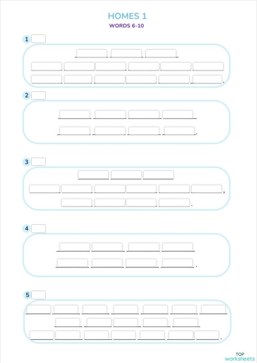 Homes 1 dictation 2. Interactive worksheet | TopWorksheets