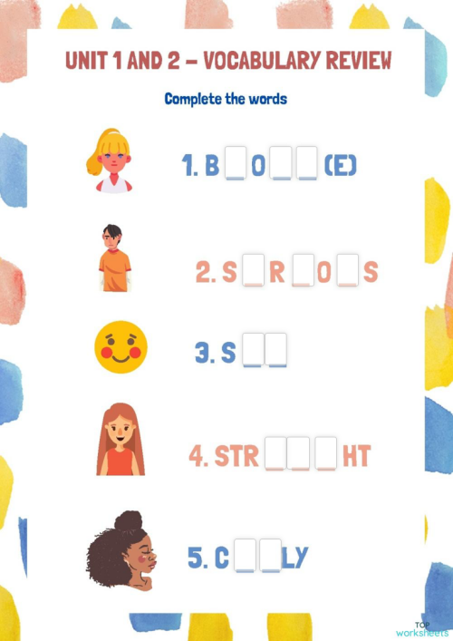 G4 - U1 AND U2 VOCABULARY REVIEW. Interactive worksheet | TopWorksheets