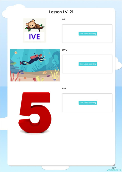 Lesson LVI 21. Interactive worksheet | TopWorksheets