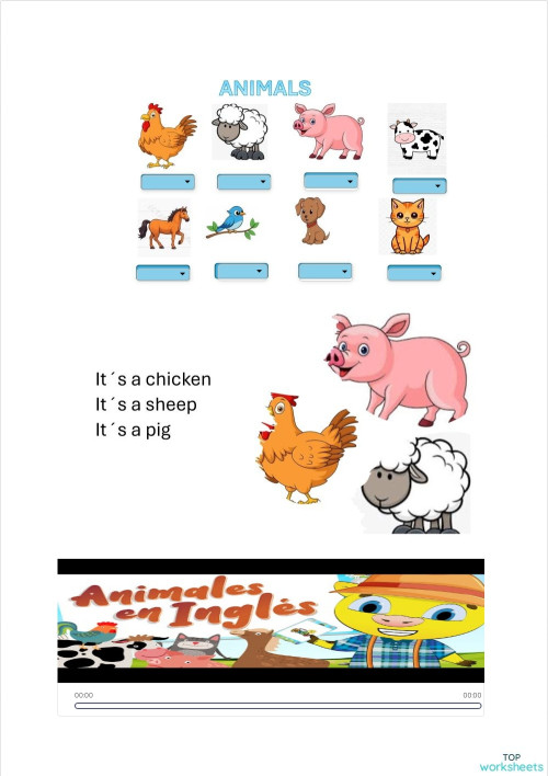 VOCABULARY OF ANIMALS. Interactive worksheet | TopWorksheets