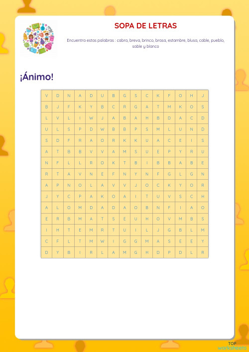 SOPA DE LETRAS. Ficha interactiva | TopWorksheets