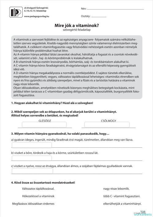 Interactive worksheets and online exercises in hungarian | TopWorksheets