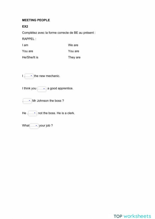 Meeting people ex2. Interactive worksheet | TopWorksheets