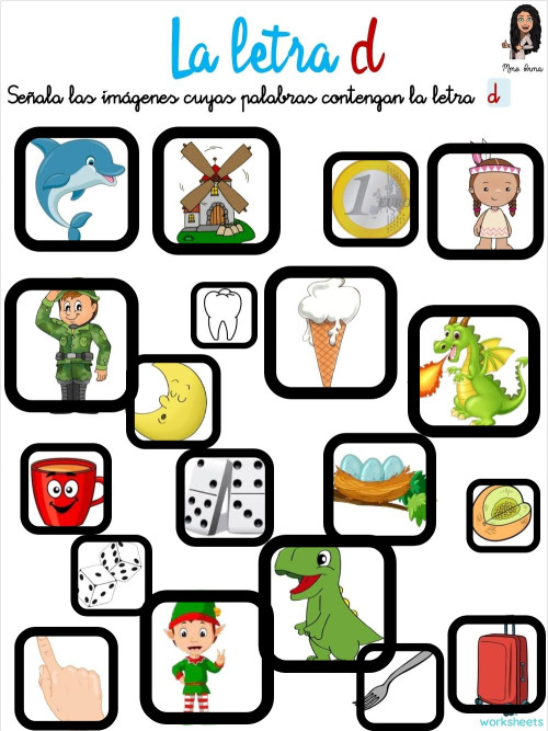 La letra d. Ficha interactiva | TopWorksheets