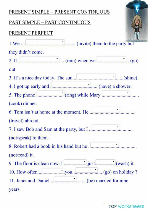 Present past mixed tenses. Interactive worksheet | TopWorksheets
