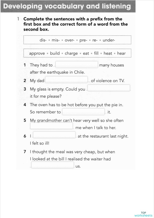 B1+: interactive worksheets and online exercises | TopWorksheets