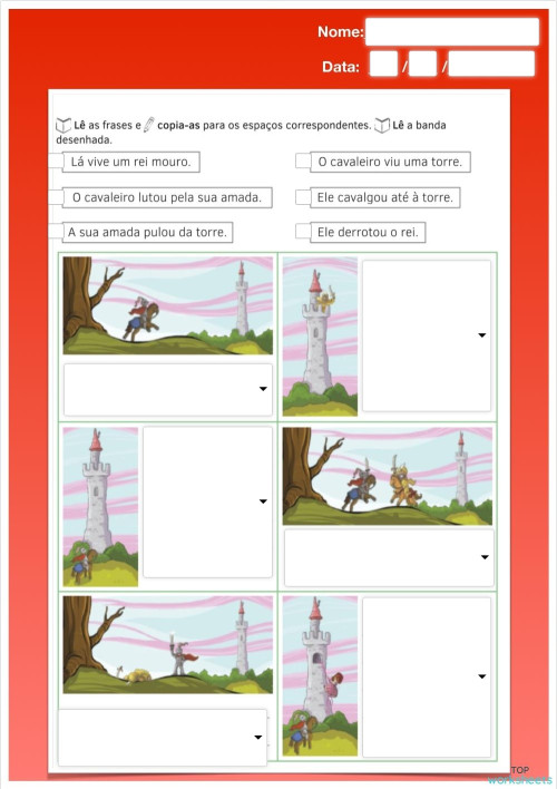 Ficha de Português legendar imagens. Ficha interativa | TopWorksheets