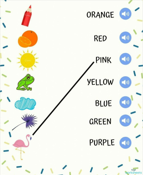 Match the colors. Interactive worksheet | TopWorksheets