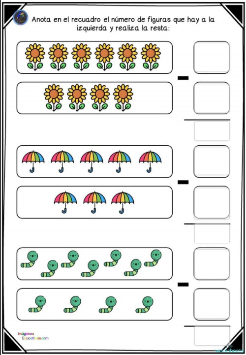 Vamos a restar.. Ficha interactiva | TopWorksheets