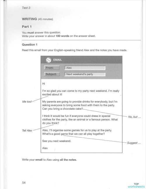 APT1 - Test 3 - Writing. Interactive worksheet | TopWorksheets
