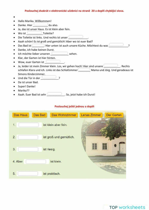 Klett 2, Modul 3.2 - das Haus. Interactive worksheet | TopWorksheets