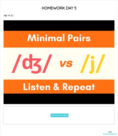 HOMEWORK DAY 5. Interactive worksheet | TopWorksheets