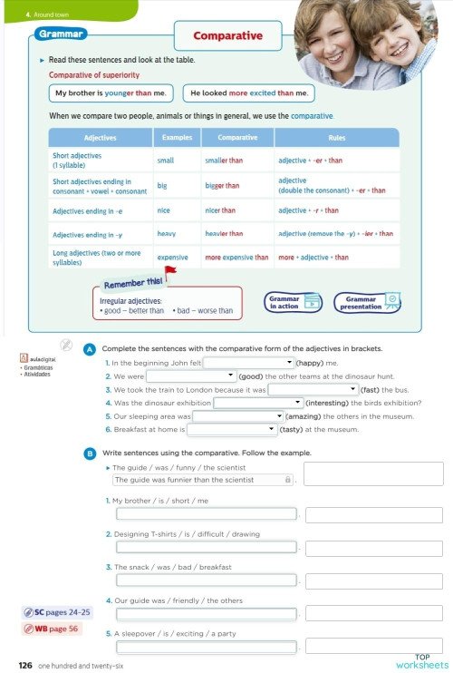 Comparatives and Superlatives (Extra Practice, Page 174). Interactive ...