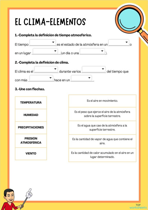 1-FICHA-TEMA-4-CLIMA Y SUS ELEMENTOS. Ficha interactiva | TopWorksheets