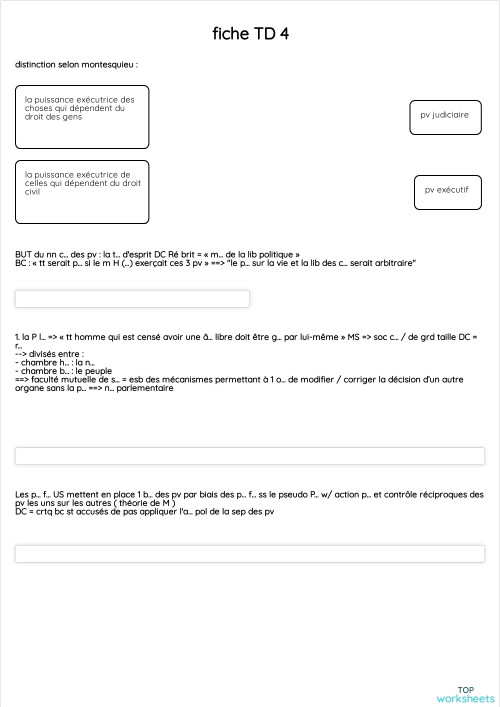 fiche TD 4. Fiche interactive | TopWorksheets