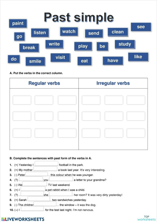 Past Simple 2. Interactive worksheet | TopWorksheets