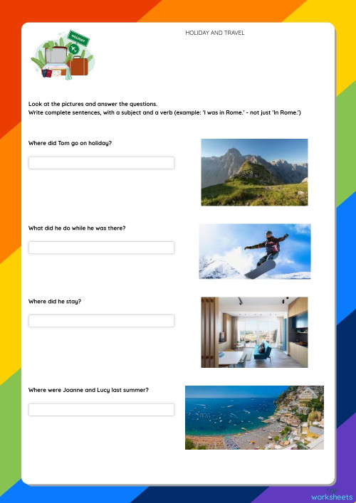 HOLIDAY AND TRAVEL. Interactive worksheet | TopWorksheets
