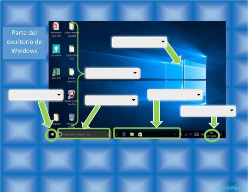 partes de la ventana de windows. Ficha interactiva | TopWorksheets