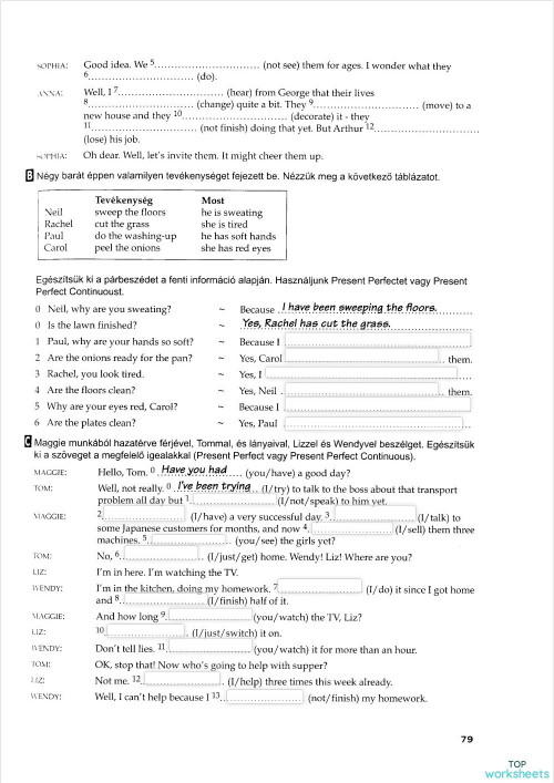 Present Perfect vs Present Perfect Continuous. Interactive worksheet ...