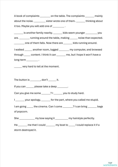 Synonyms: interactive worksheets and online exercises | TopWorksheets