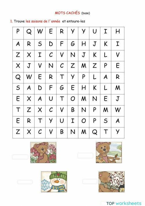 Fiches interactives et exercices en ligne en français | TopWorksheets