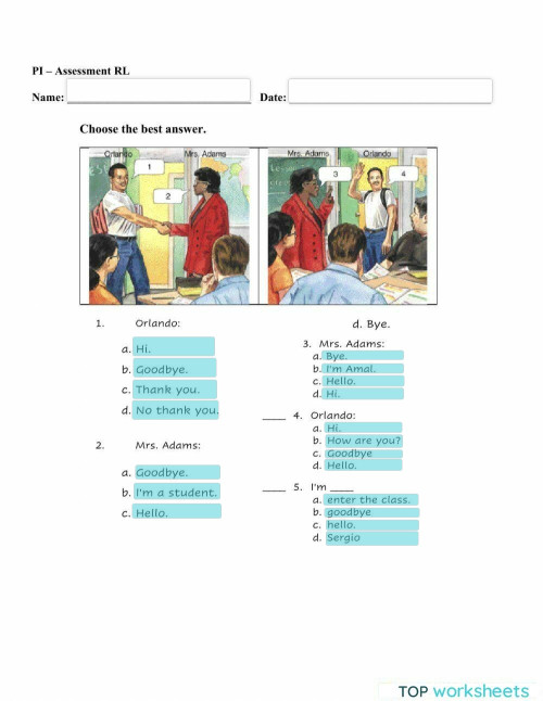Personal Information MC. Interactive worksheet | TopWorksheets
