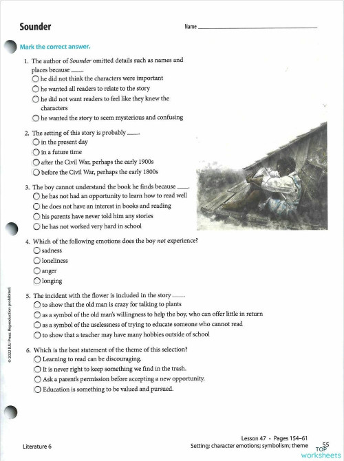Lesson 47: Sounder Pg 55. Interactive worksheet | TopWorksheets
