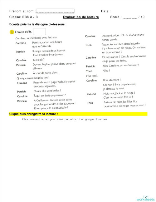 Lecture EB8. Fiche interactive | TopWorksheets
