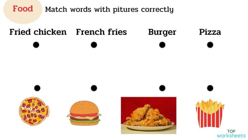 match food1 ใบงานเชิงโต้ตอบ | TopWorksheets