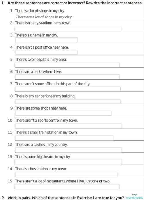 THERE IS - THERE ARE / UNIT 4A - LEVEL A2. Interactive worksheet ...