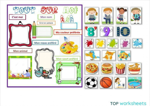 Tout sur moi. Fiche interactive | TopWorksheets