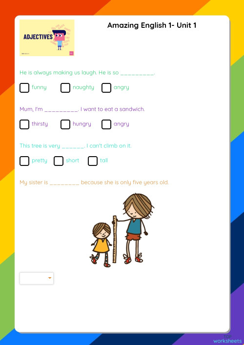Amazing English 1- Unit 1. Interactive worksheet | TopWorksheets