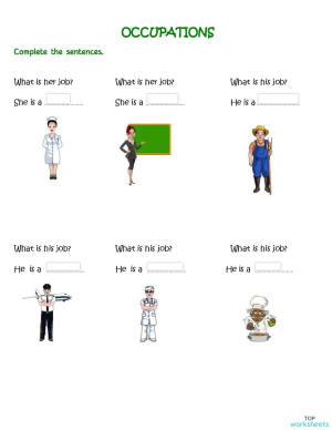 Occupations. Interactive worksheet | TopWorksheets