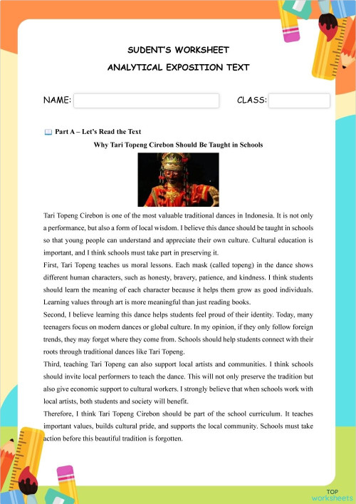 Worksheet Analytical Exposition Text. Interactive worksheet | TopWorksheets