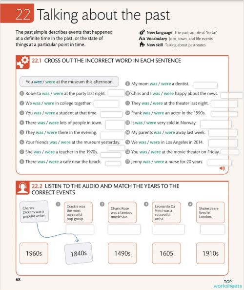 Talking about the past 3. Interactive worksheet | TopWorksheets