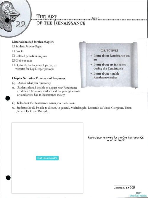 Chapter 22: Pg 205-206 The Art of the Renaissance. Interactive ...