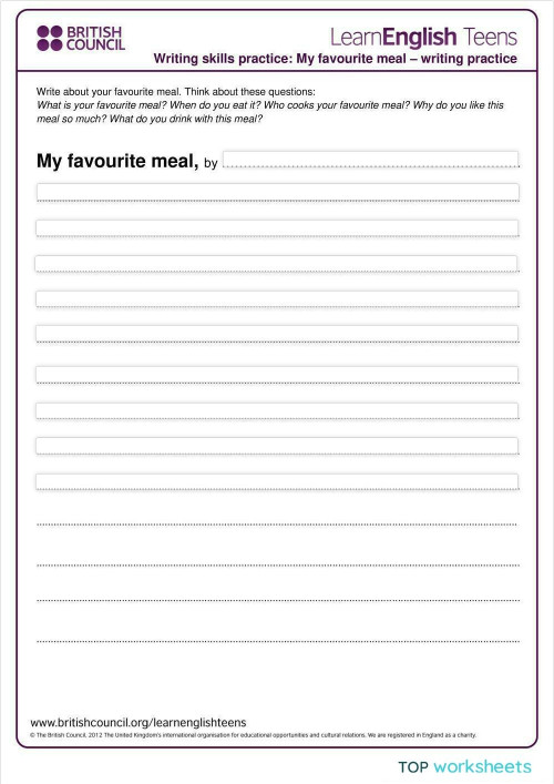 writing. Interactive worksheet | TopWorksheets